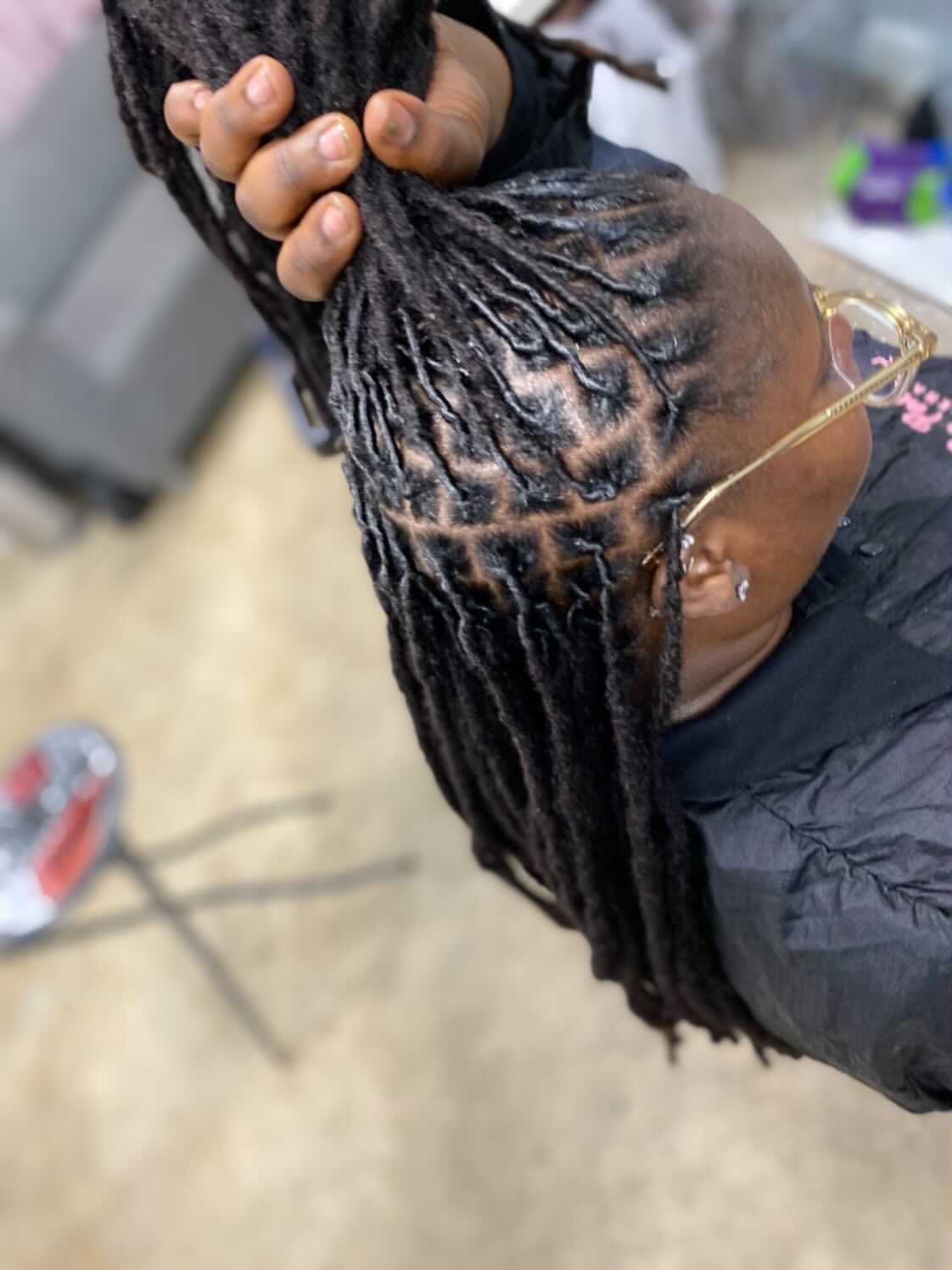 100% Human Hair Natural black with Color highlights Loc Extensions ...