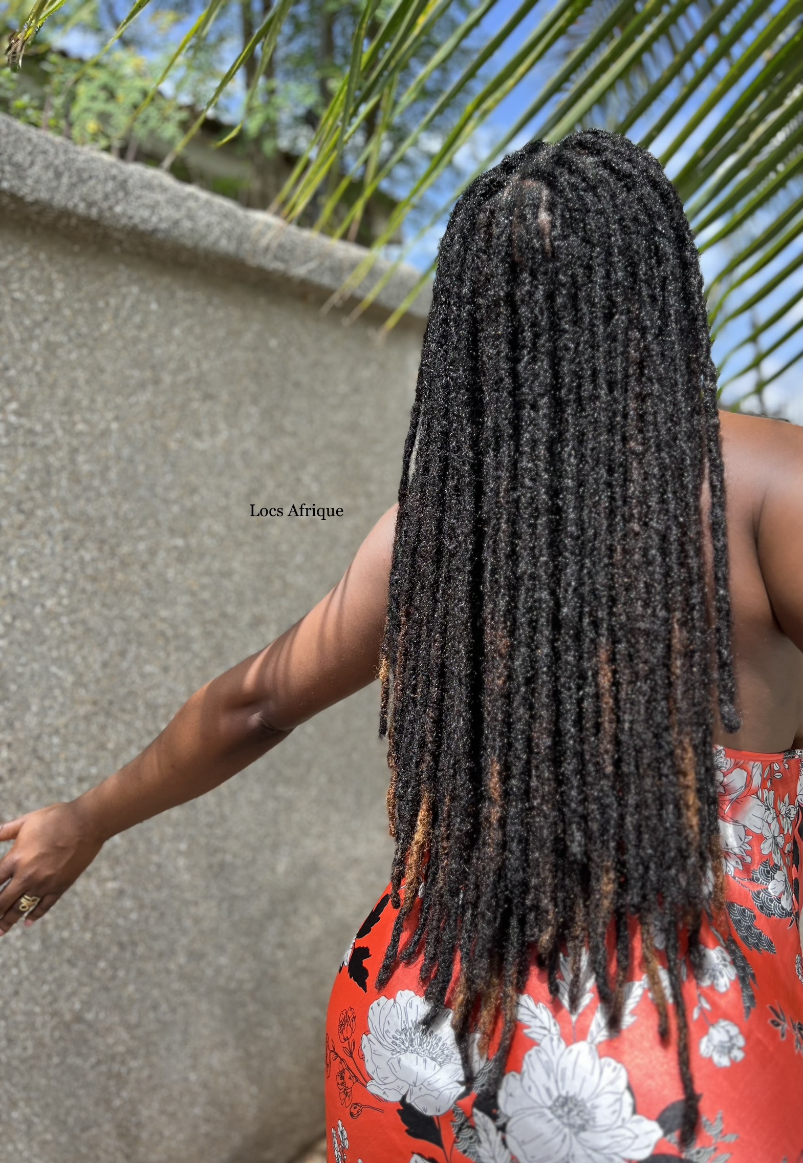 100% Human Hair Natural black with Color highlights Loc Extensions ...